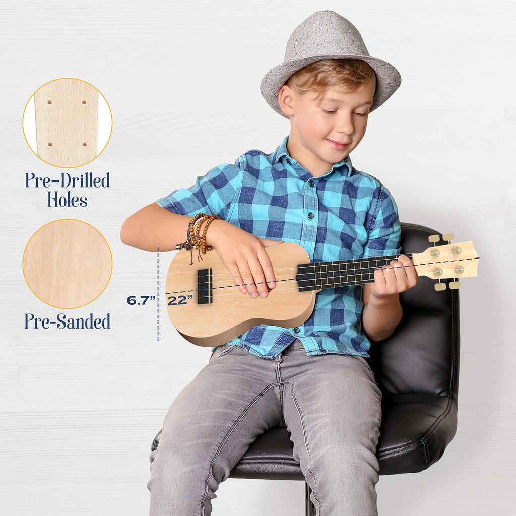 Build Your Own Soprano Ukulele: 21-Inch DIY Kit, 33 Pieces for Acousti ...